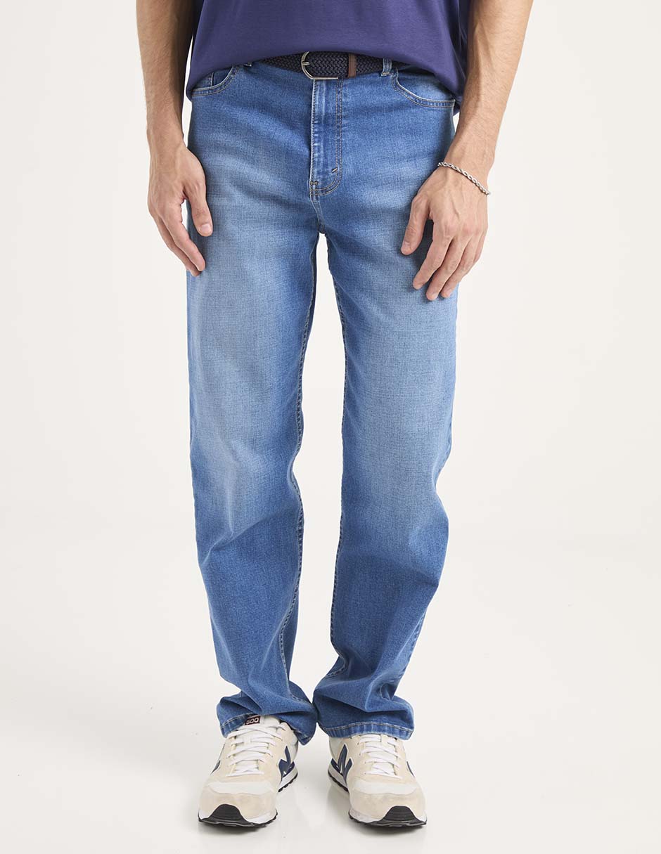 Jeans straight 365 Essential lavado medio para hombre